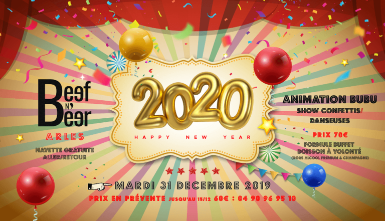 Réveillon 2020 à Arles : soirée paillettes au Beef N Beer